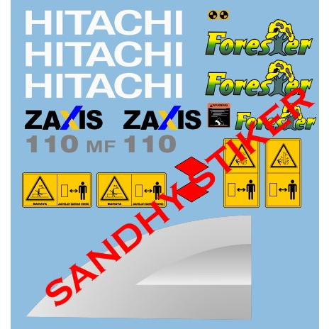 Hitachi Zaxis 110 MF Heavy Equipment sticker New Excavator sticker ...
