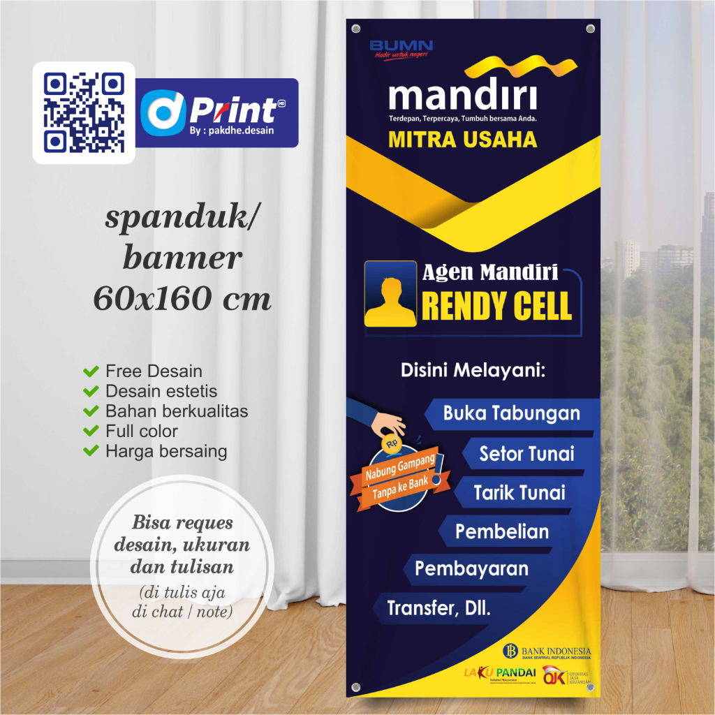 Mandiri BANK Agent BANNER/BANNER X BANNER | Shopee Singapore