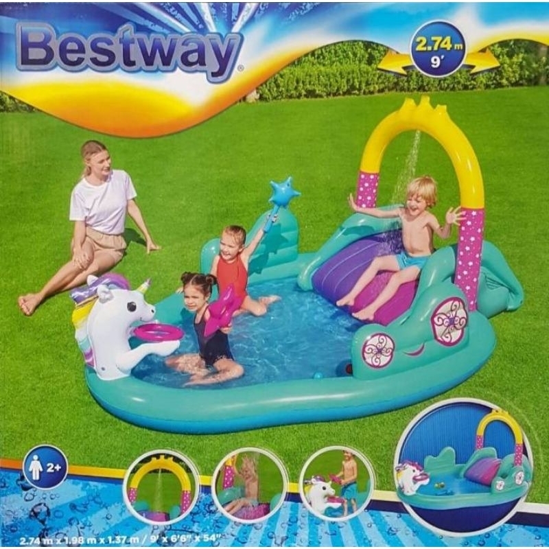 Bestwey Unicorn Jumbo Swimming Pool Has Free wahana Pump Complete set ...