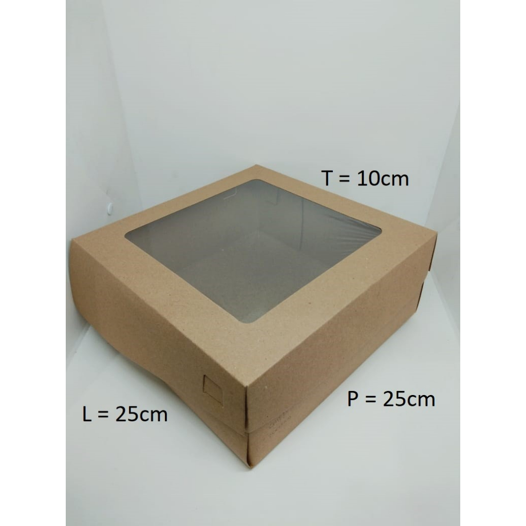 10 pcs Kraft Mica Cake Boxes 25x25X10 LAMINATION (Sunlight) | Shopee ...
