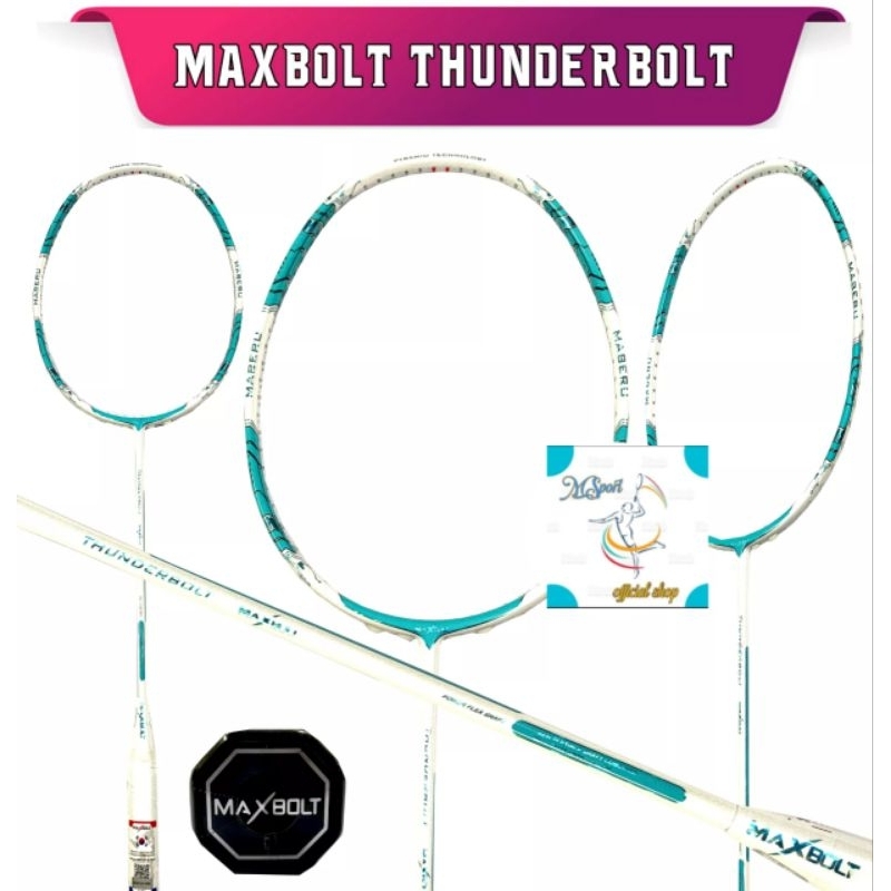 Thunder BOLT BADMINTON Racket MAXBOLT 35 LBS 100% ORIGINAL (BONUS Bag ...