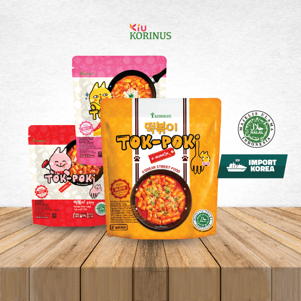 Complete Package Of Korinus K - Bunsik Tokpoki Spicy, Spicy Cheese, And ...