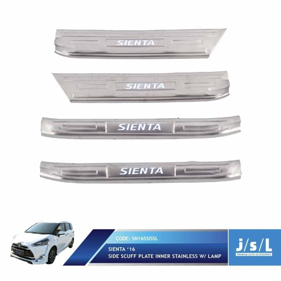 Toyota Sienta Side Sillplate / Side Scuff Plate Stainless LED | Shopee ...