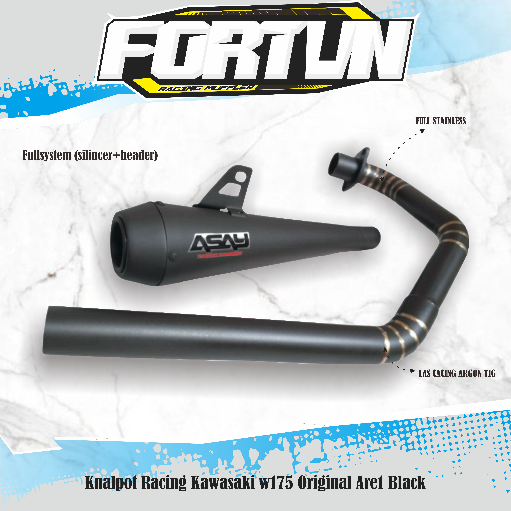Kawasaki w175 Racing Exhaust Original Are1 Black | Shopee Singapore