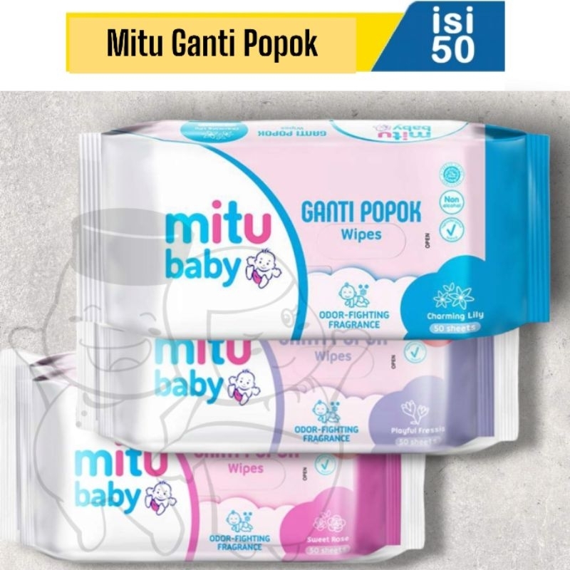 Mitu Baby Wipes Change Diapers Contents 50 Sheets/Mitu Wet Wipes (Price ...