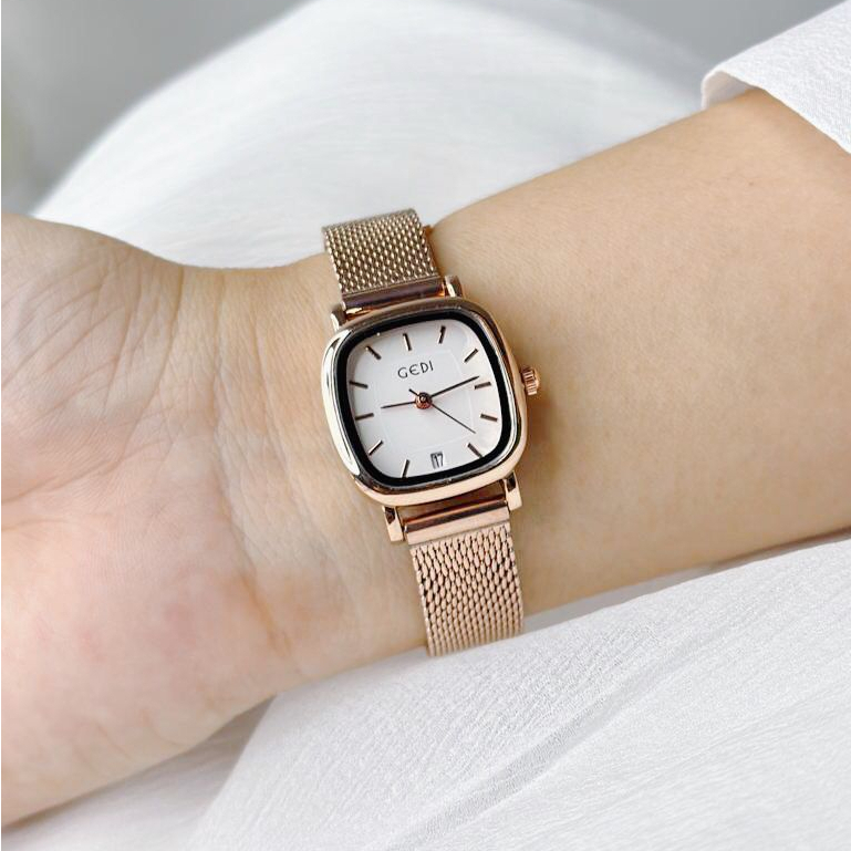 GEDI BASIC STAINLESS Korean Women's Watch Stainless Steel Strap Analog ...