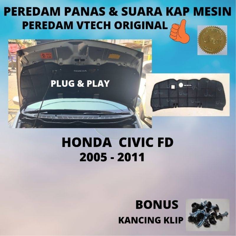 MESIN Best!! Exclusive Vtech ORI, HONDA CIVIC FD Engine Bonnet Heat and ...