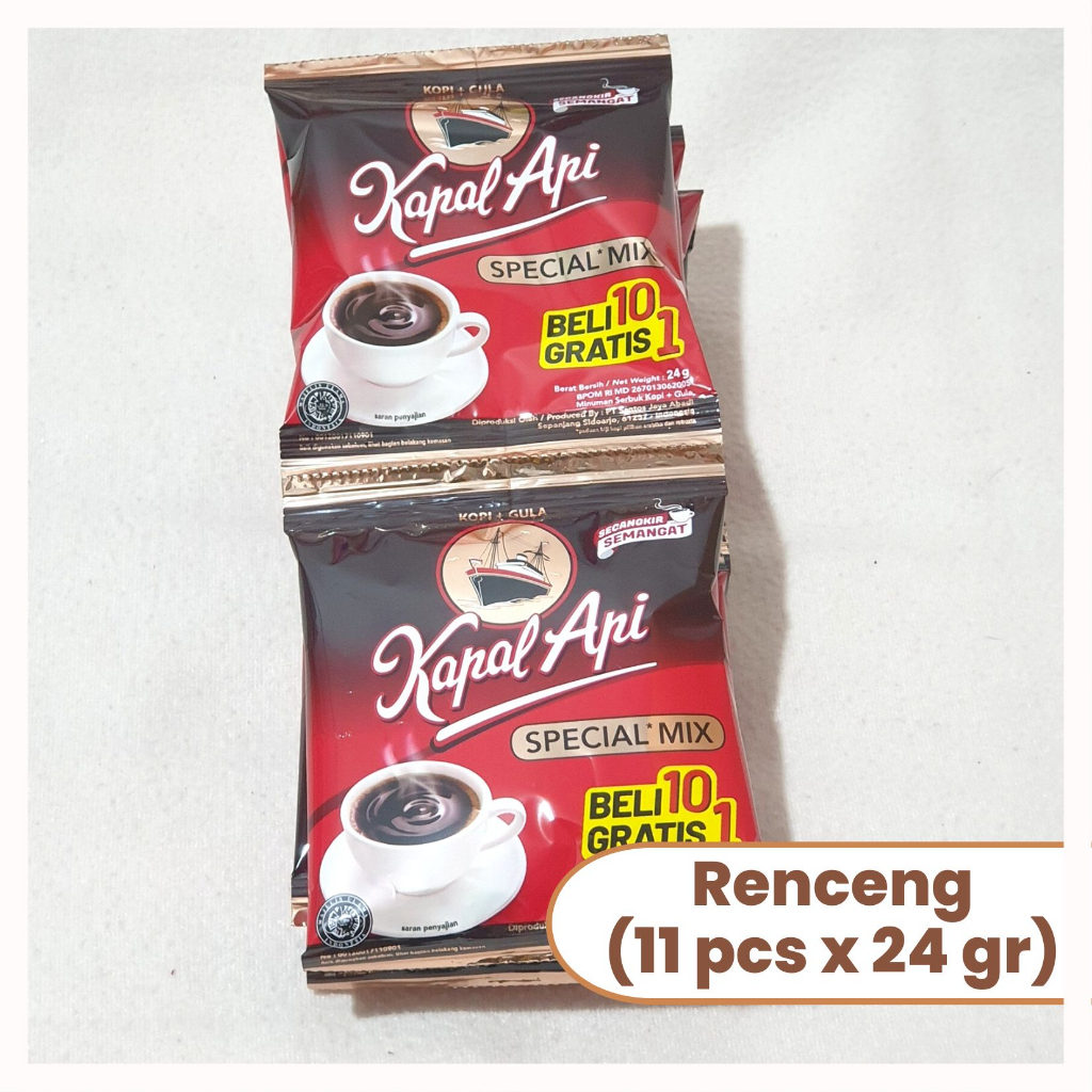Kapal Api Coffee Special Mix Renceng (11 sachets x 24 gr) | Shopee ...
