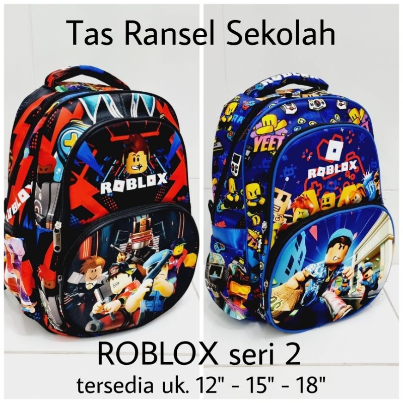 Roblox School Backpack series 2 PAUD-TK-SD. Uk 12" - 15" - 18" | Shopee ...