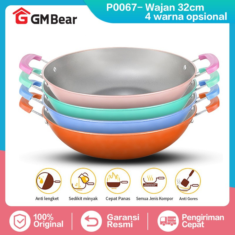 [INSTANT] Gm Bear 32cm Cauldron Frying Pan P0067 - 32cm Wok Pan ...