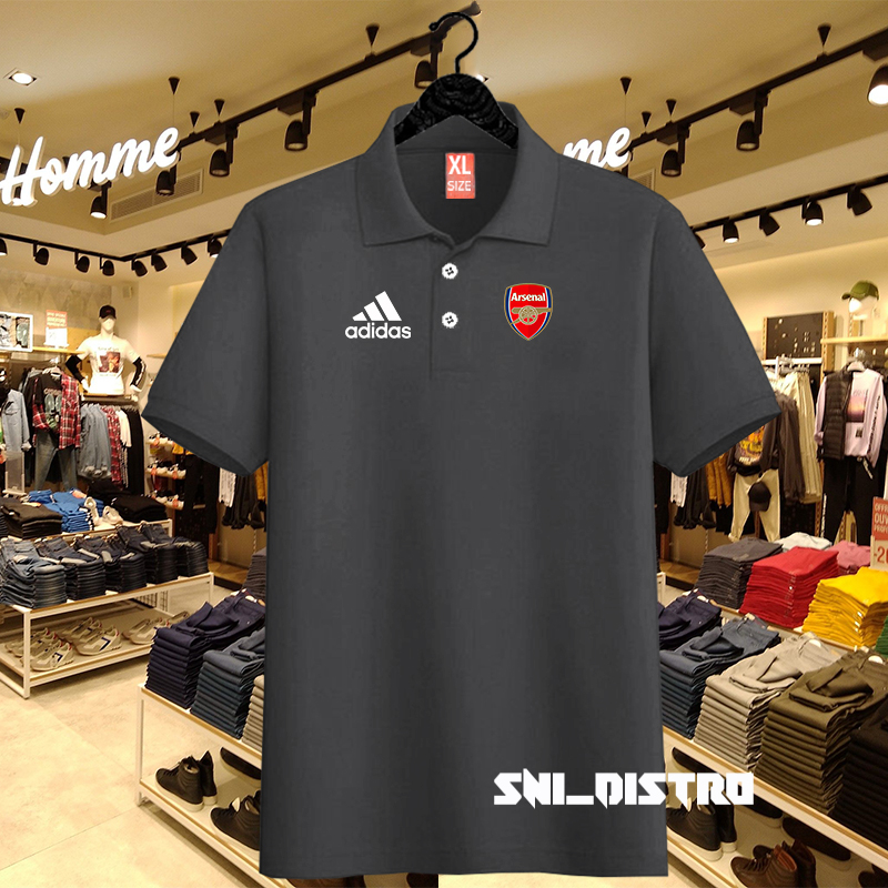 PUTIH Polo Shirt Arsenal Printing Logo Left Right White/T-Shirt Collar ...