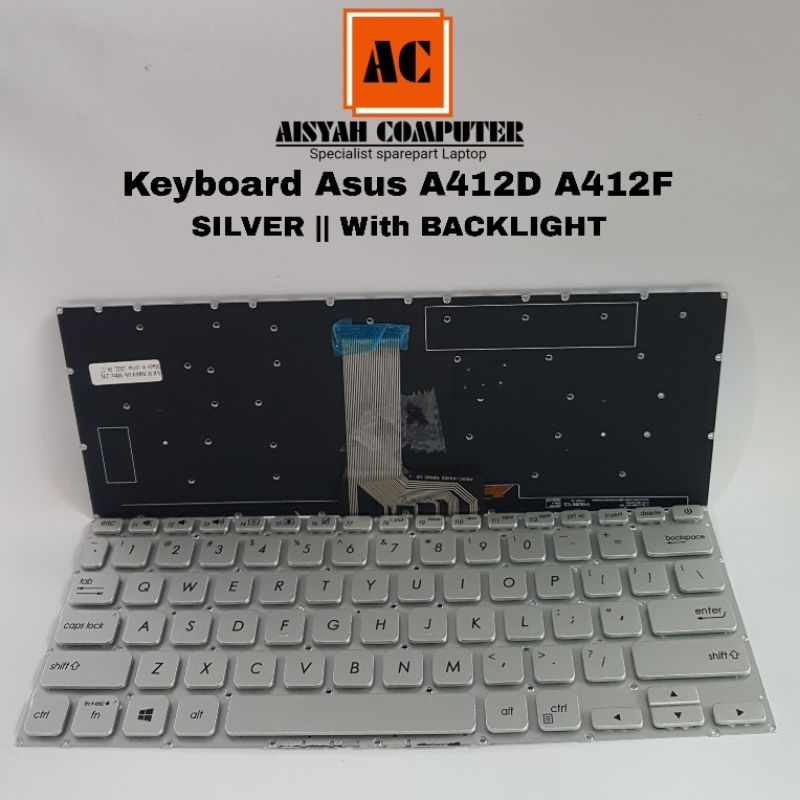 Asus Vivobook 14 A412 A412 A412U A412F A412D Keyboard - SILVER (WITH ...