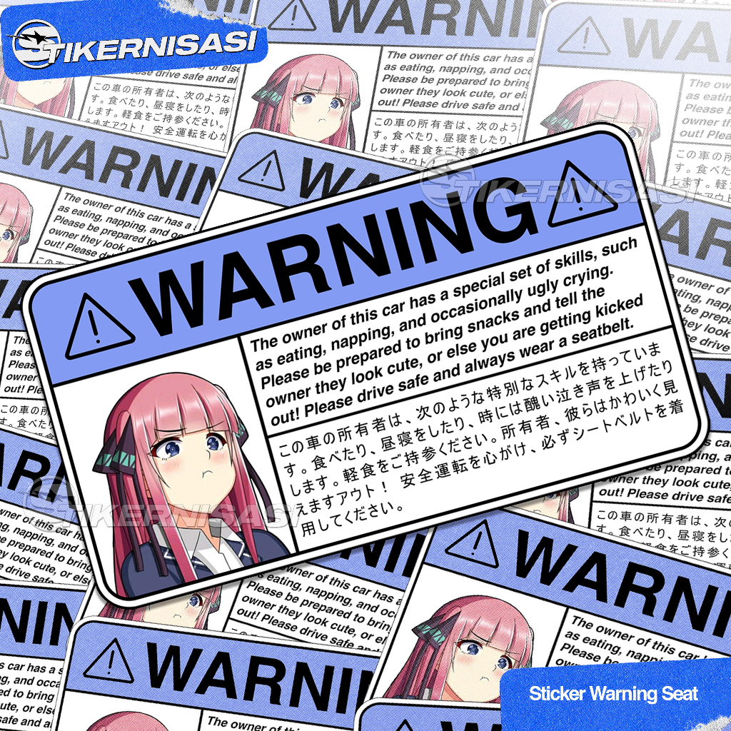 Sticker Slap JDM Warning Anime Nino Nakano | Shopee Singapore