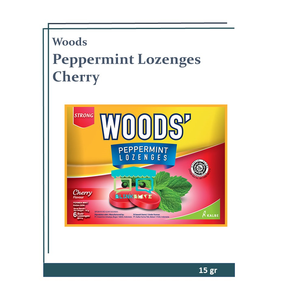 Woods' Peppermint Candy Contents 6 Original Cherry Flavor 15 gr ...