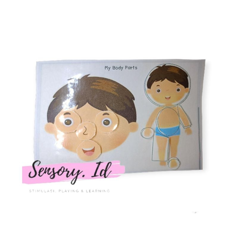 Busy book Stimulation of recognizing body parts/body parts/busy page ...