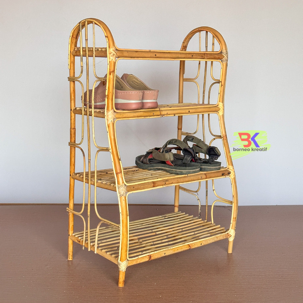 Rattan Shoe Rack / Rattan Slipper Rack / Rattan Cloth Rack | Shopee ...