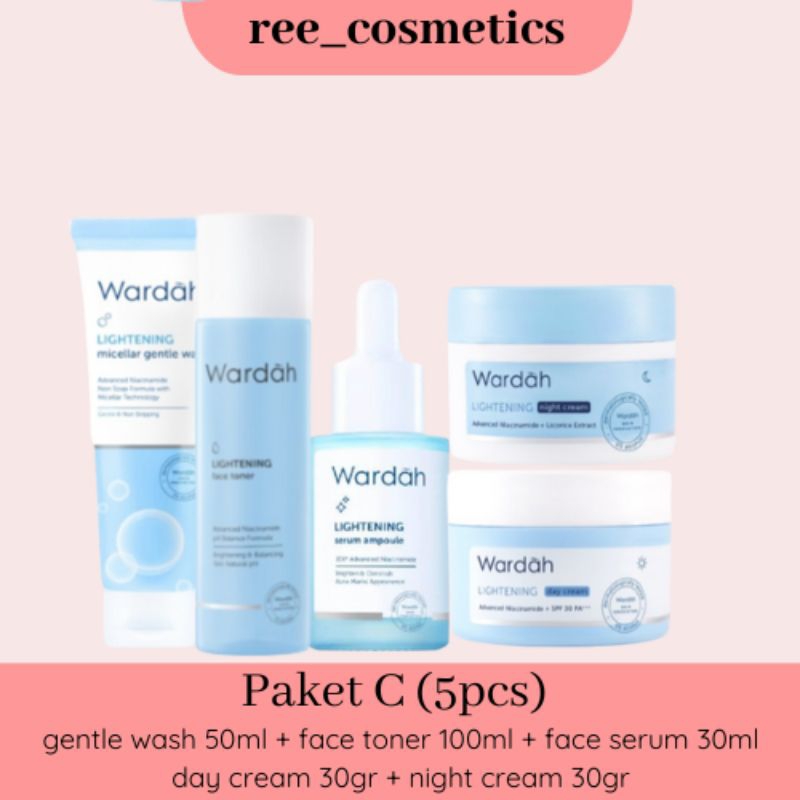 Wardah Lightening Complete Package Of Wardah Skincare 1 Complete Set ...