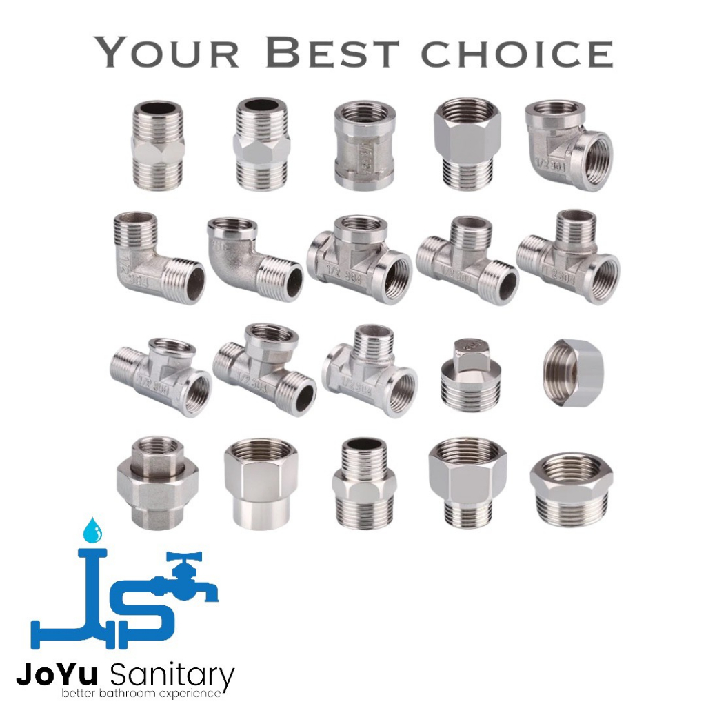 Stainless steel faucet connection, nipple, t tee, shower, toilet ...