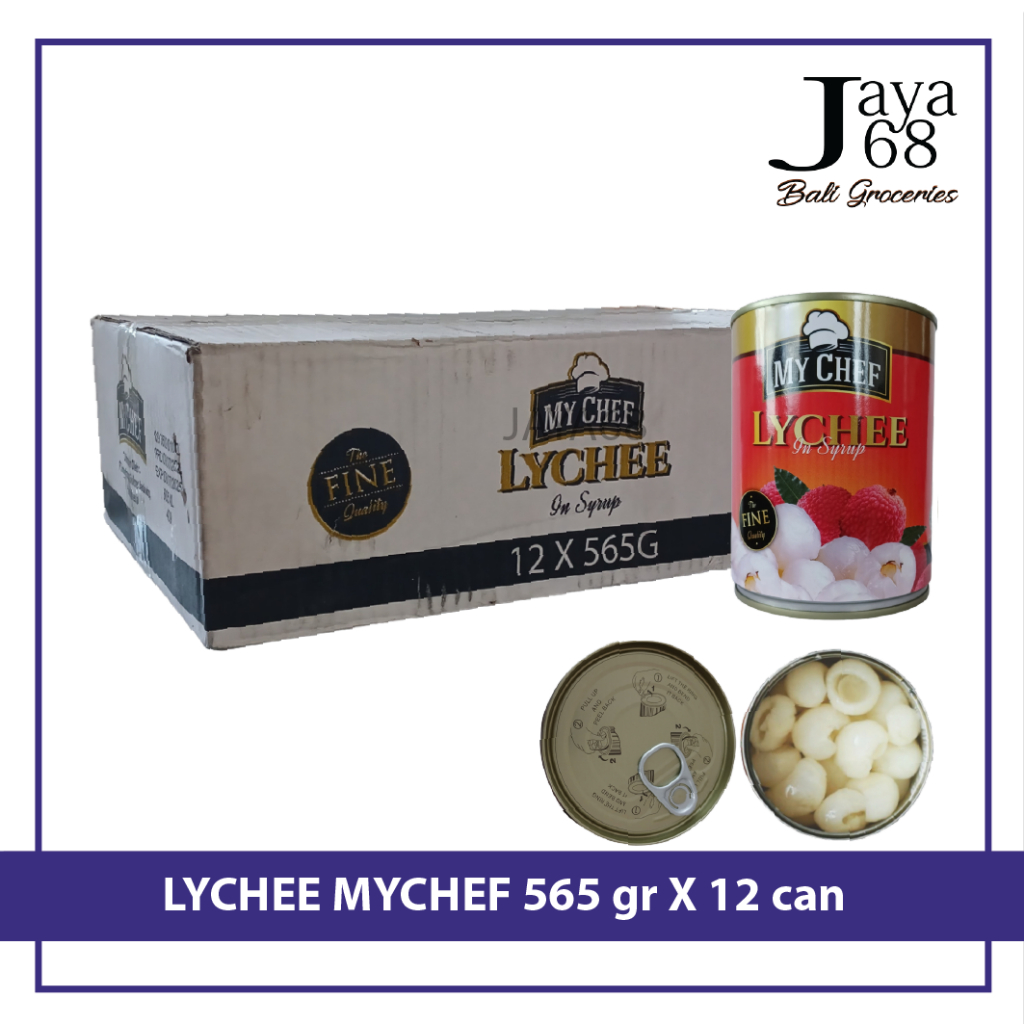 Canned LYCHEE - LYCHEE MYCHEF 565 gr (1 box contains 12 cans) | Shopee ...