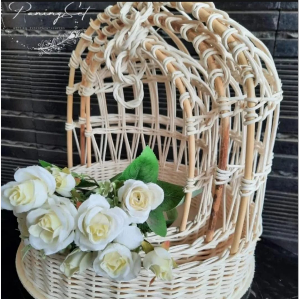 Round Swing Rattan Parcel Basket Cage Model Wedding Souvenir Offering ...