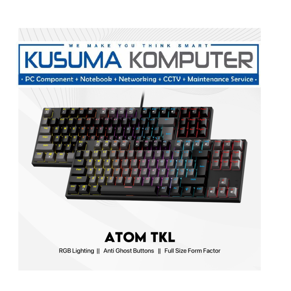 Fantech ATOM MK876 RGB Gaming Mechanical Keyboard TKL RED SWITCH ...
