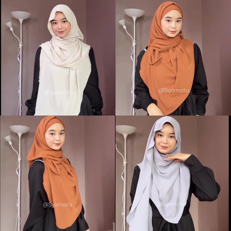 Syamaita Hayza Pashmina Curve Hijab Syari Jumbo Malay Material Linea ...