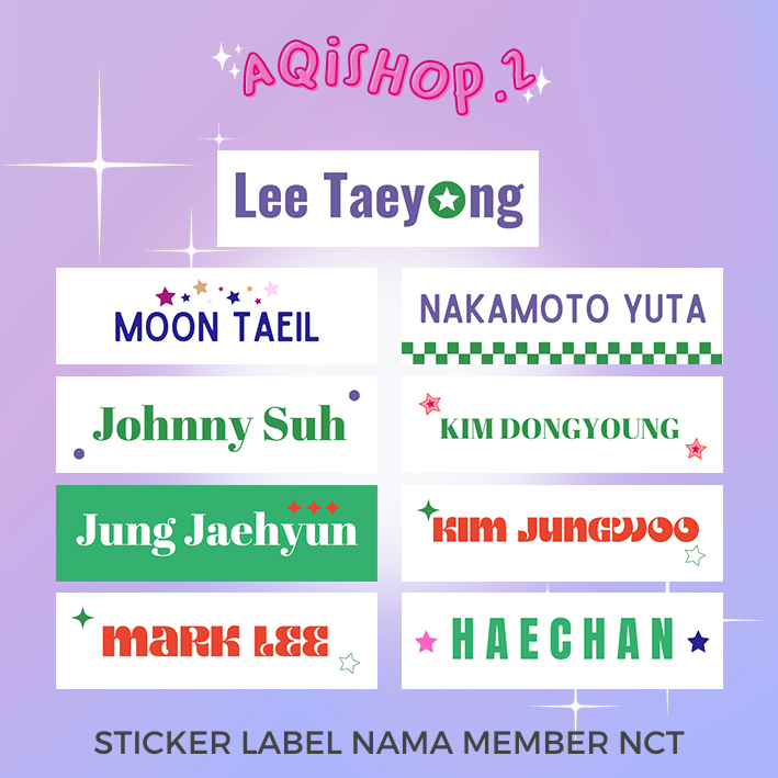Nct NAME STICKER/NCT 127 STICKER/NCT DREAM STICKER/NCT WAYV STICKER/DEV ...
