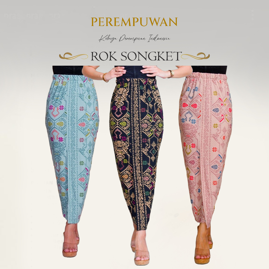 Women - Instant Long Span Balinese Songket Knit Kebaya Bottom Skirt ...