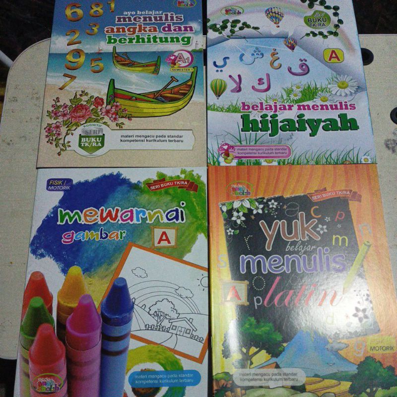 The TK A book package consists of 4 books (coloring, learning letters ...