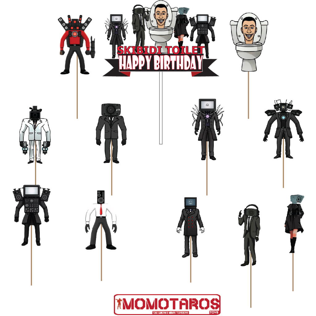Skibidi Toilet Cartoon cake Topper set | Shopee Singapore