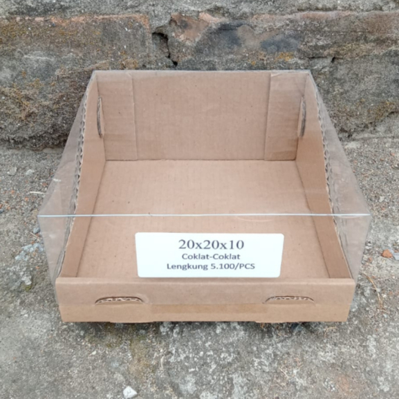 Curved Box Full of Mica Lid 20x20x10 cm/ DIE CUT/ Pudding Box Cake Box ...