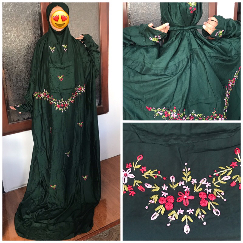 Hadramaut embroidered Mukenah can be slided the photo to see the color ...