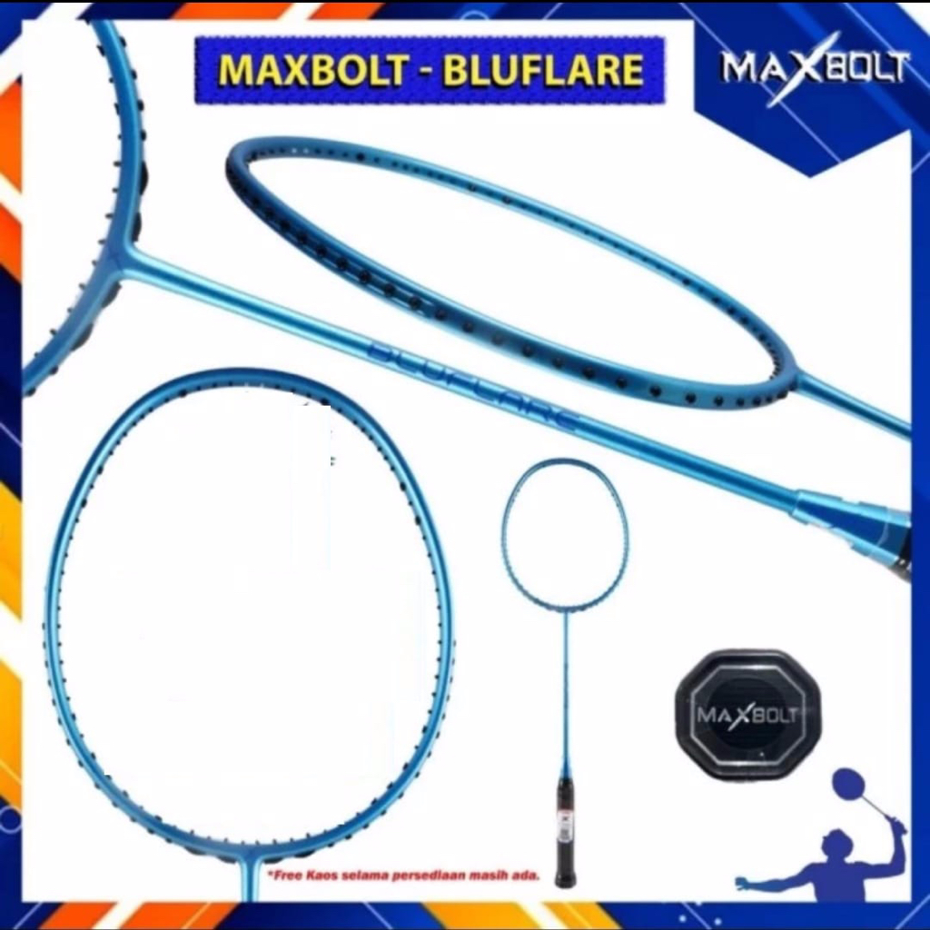 Badminton Racket MAXBOLT BLUE FLARE Korea Original | Shopee Singapore