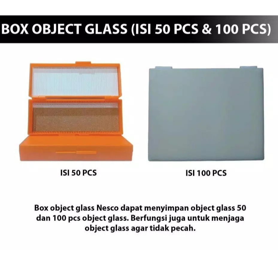 Nesco PVC SLIDE BOX/PREPARAT BOX Contents/BOX LITE OBJECT GLASS ...