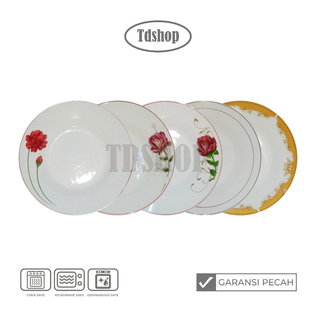 Tdshop 8 inch CERAMIC DINNER PLATE | 9 inch Taniti CONTAINS 6 PCS ...