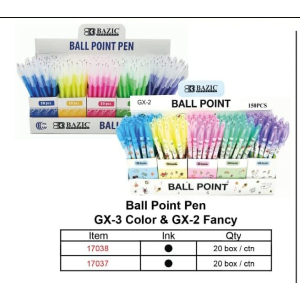 Ballpoint gx 2 patterns / gx 3 plain color contains 150 pcs plus bazic ...