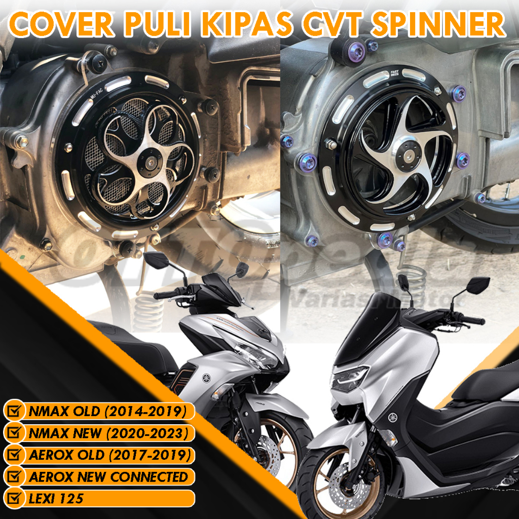 Yamaha NMAX Fan Pulley Spinner Cover / Aerox Mica Acrylic CVT Spiner ...