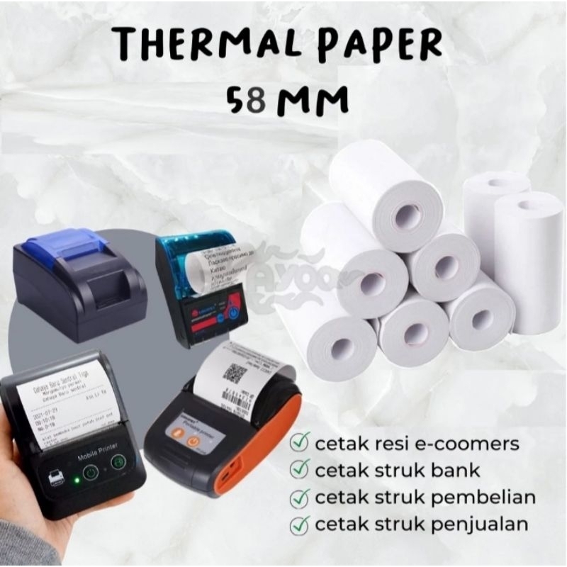 Thermal STRUCK PAPER EDC PAPER ROLL 58MM BNI/BRI/MANDIRI/LINK/POLOS ...