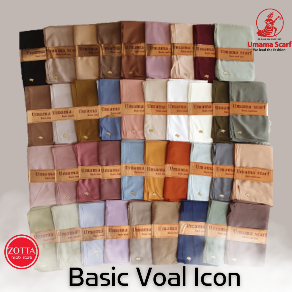 Basic Voal Icon Metal Logo and basic Voal Umama Hijab Rectangular Color ...