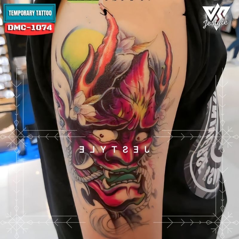 [DMC-1074] Temporary Tattoos Temporary Tattoos Demon devil mask ...