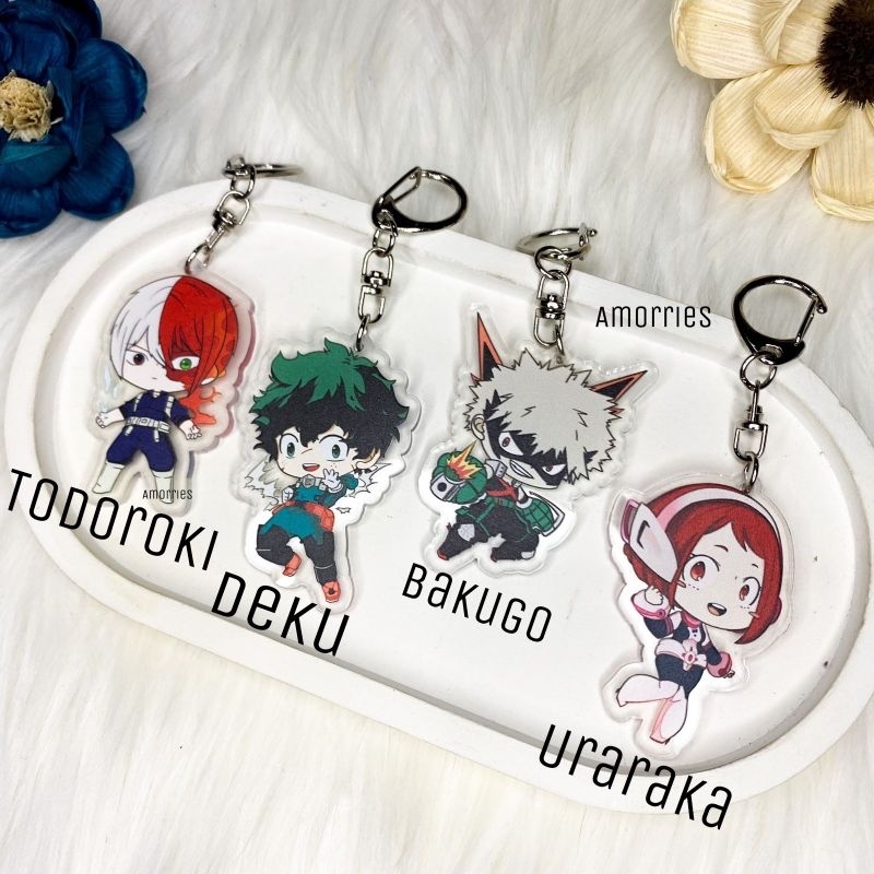 GANTUNGAN Keychain Deku Bakugo Todoroki Uraraka Boku No Hero Academia ...