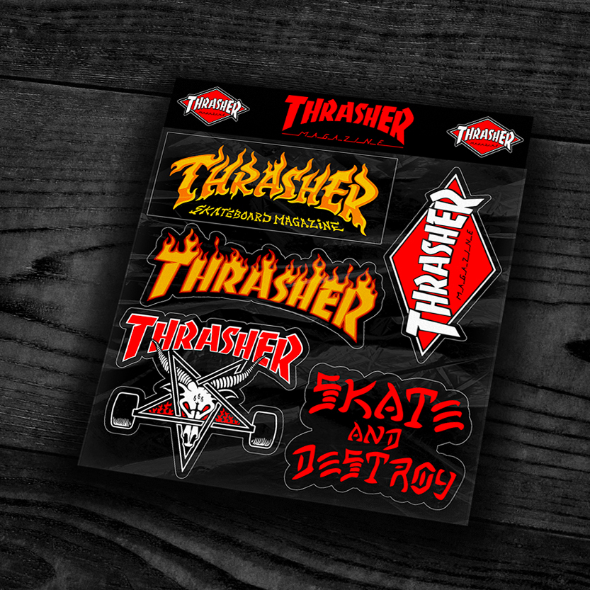 THRASHER SKATEBOARD MAGAZINE Sticker Pack (BOOTLEG) | Shopee Singapore