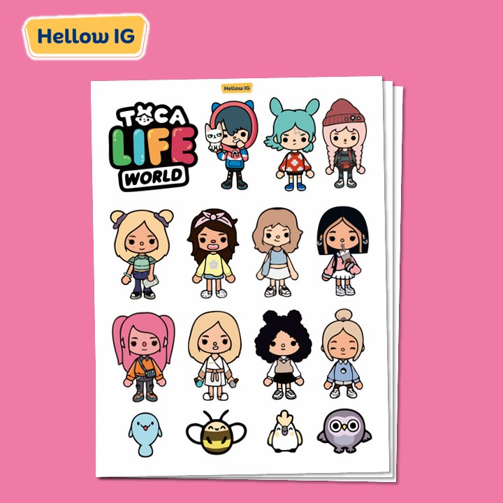 Toca BOCA STICKER | Tocaboca SUMMER Sticker Bottle AESTHETIC Helmet ...