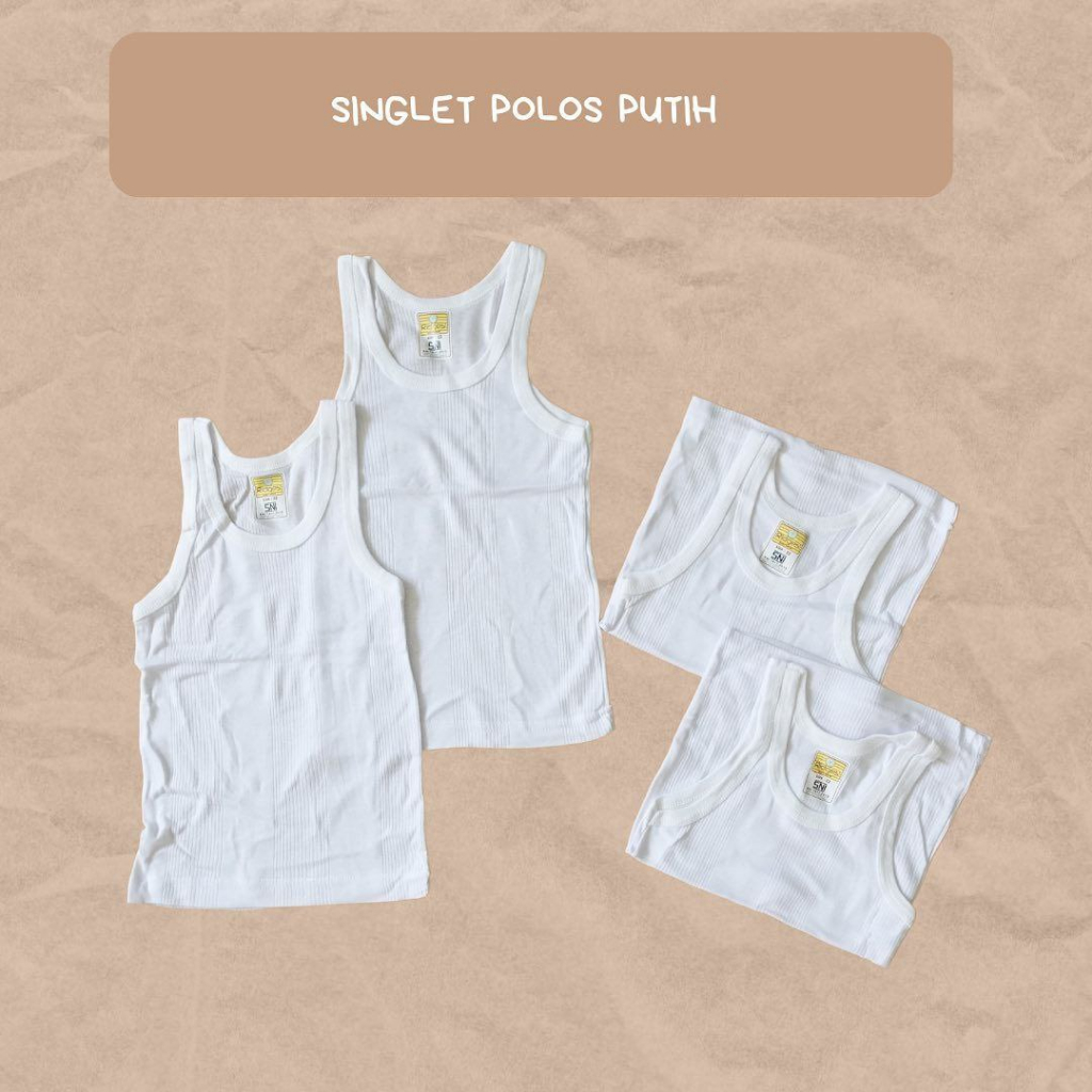 ️Bebikita ️Plain White Ridges Children's Singlets / Children's Ridges ...
