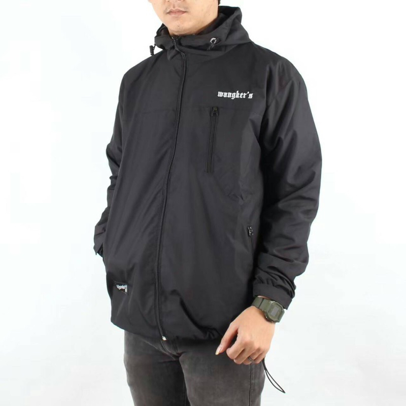 HITAM Black - Outdoor Jacket More Quality!! Windbreaker Jacket Unisex ...
