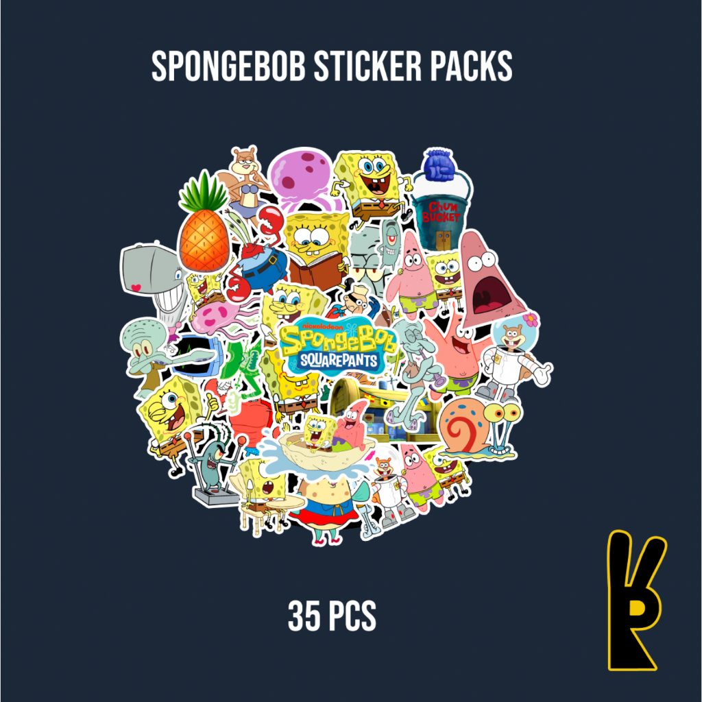 Spongebob Sticker Pack 35Pcs | Suitcase Instrument Helmet Laptop ...