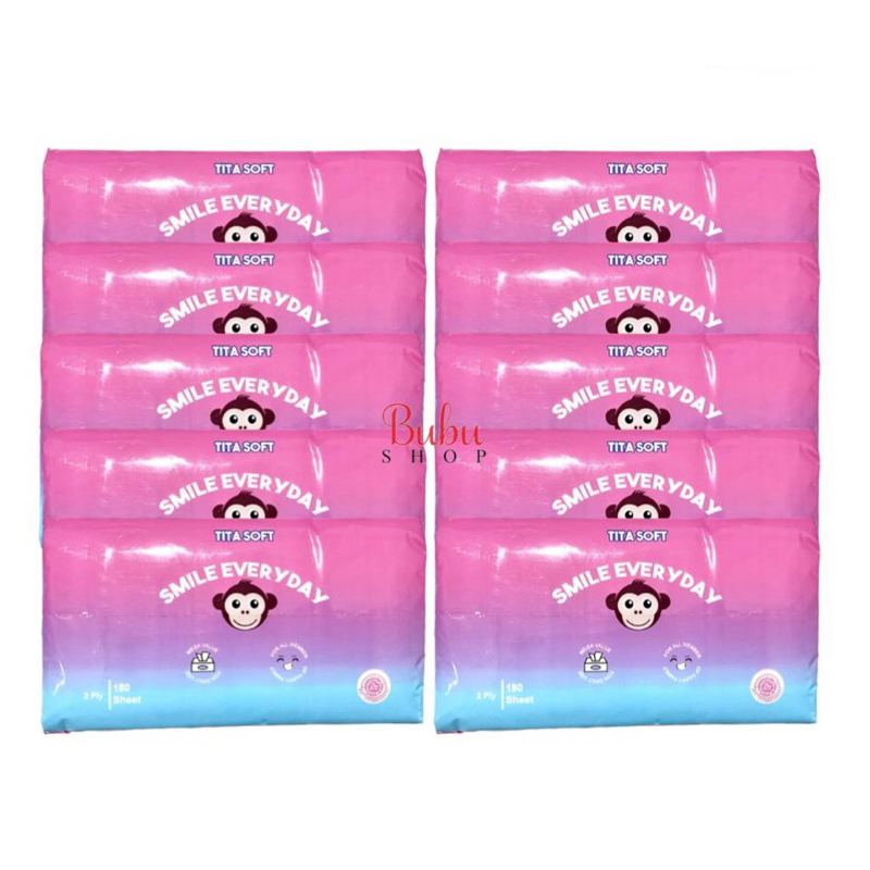 (TITA 10 pcs) TITA SOFT Tissue Package 360 sheets 2 ply (10 pcs ...
