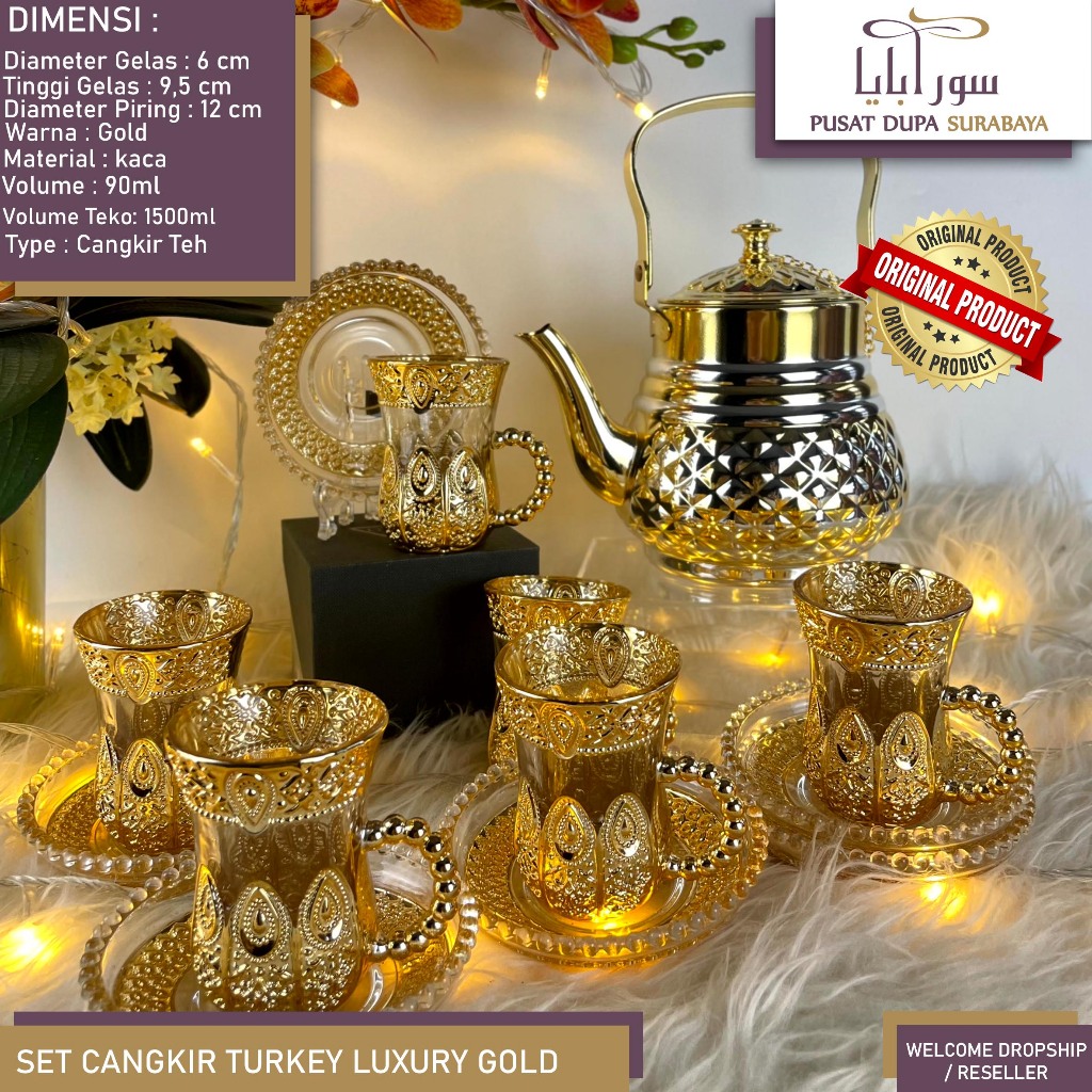 Set with sahi gahwa tea glass teapot saudi arab turkey cup set contains ...