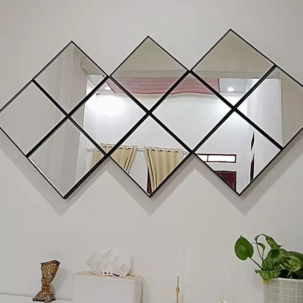 Square Box Wall Mounted Mirror 15x15 cm 1 set contains 6 pcs | Shopee ...