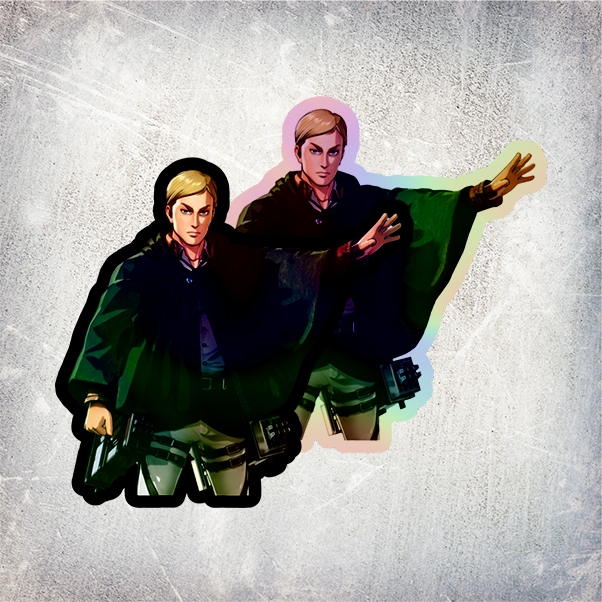 Anime ERWIN SMITH ATTACK ON TITAN HOLOGRAM STICKER (SHINGEKI NO KYOJIN ...